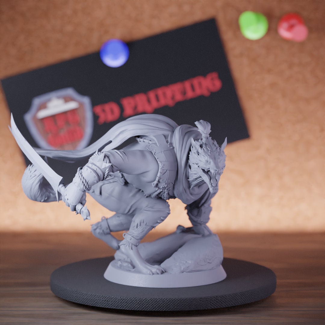 Werewolf Rogue Miniature Lycanthrope Monster Mini Dungeons and Dragons ...