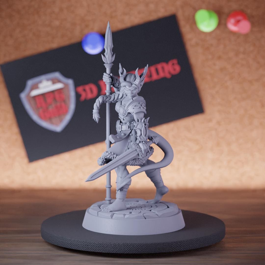 Tiefling Valkyrie Miniature Female Warrior Mini Dungeons and Dragons ...