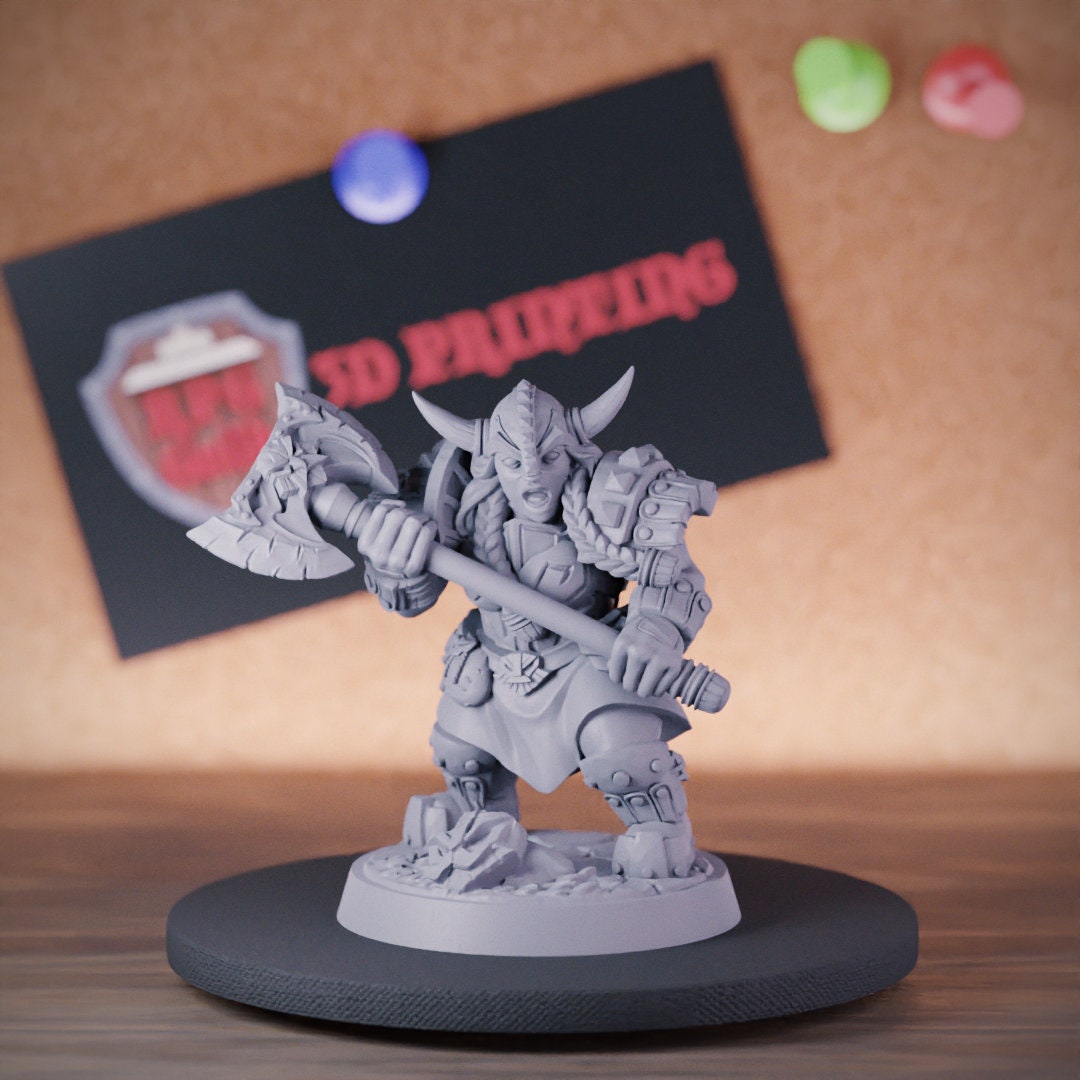 Female Dwarf Fighter Miniature for Dungeons and Dragons Mini RPG ...