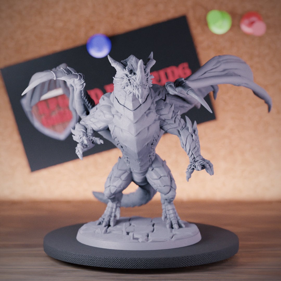 Adult Red Dragon Miniature Red Drake Mini Dungeons and Dragons Mini RPG ...