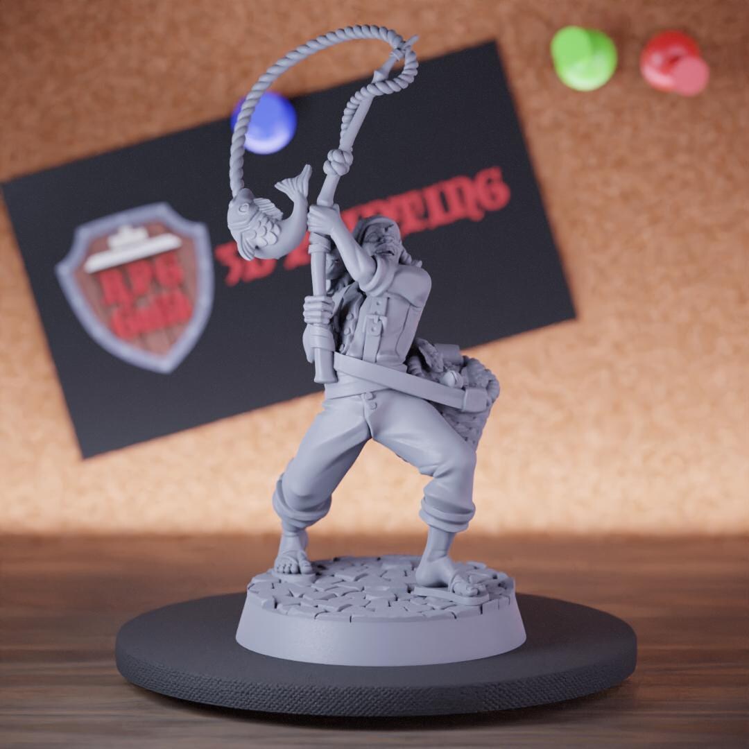 Fisherman Miniature Harbor Townsfolk Mini Dungeons and Dragons RPG ...