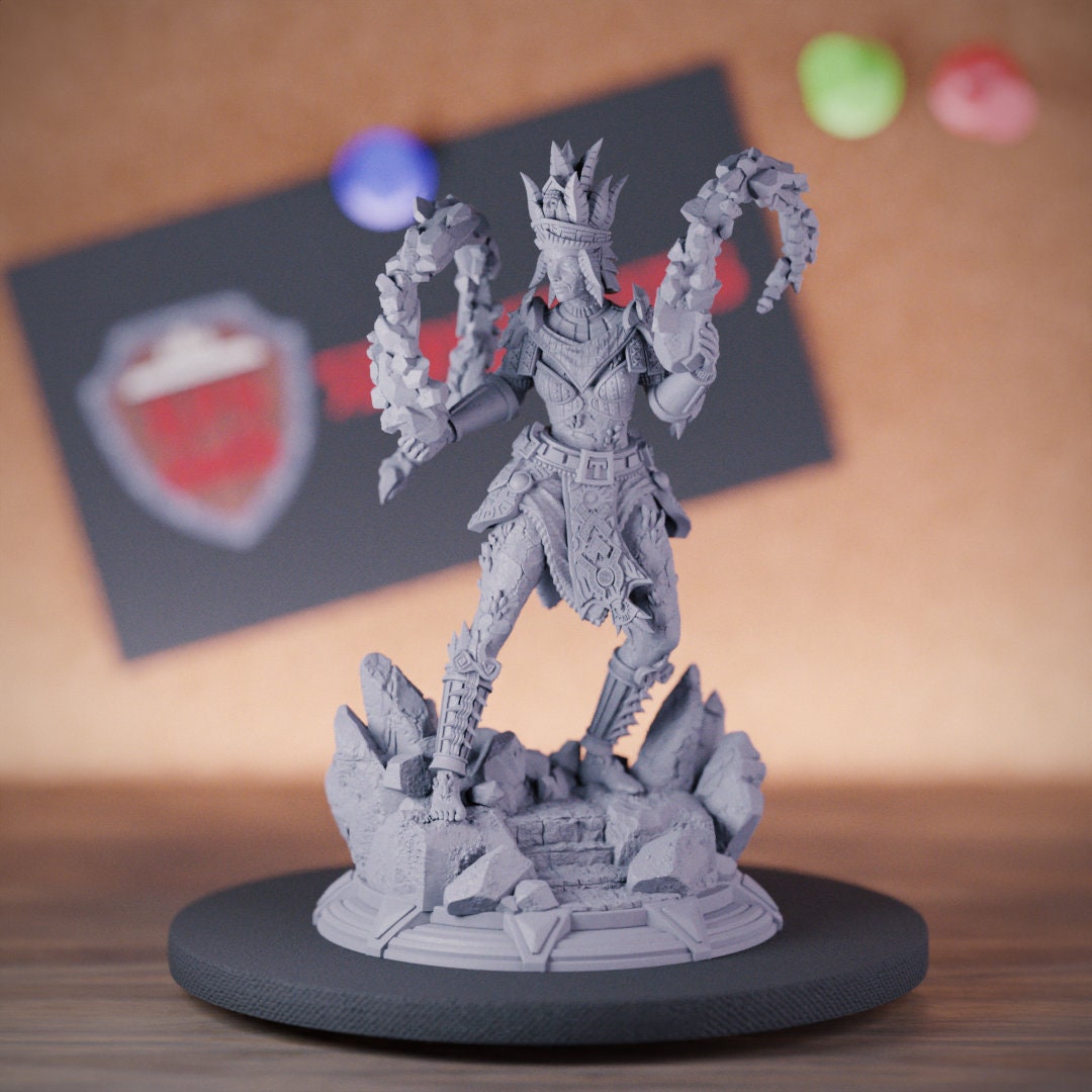 Earth Genasi Miniature Dungeons and Dragons Mini RPG Tabletop Miniature ...