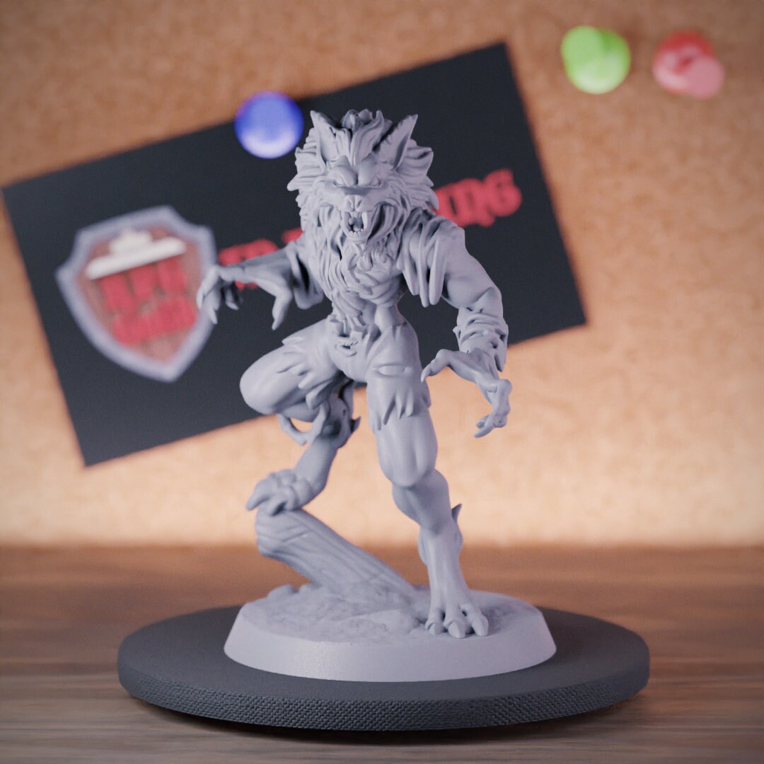 Werewolf Monster Miniature Dungeons and Dragons Mini RPG Tabletop ...