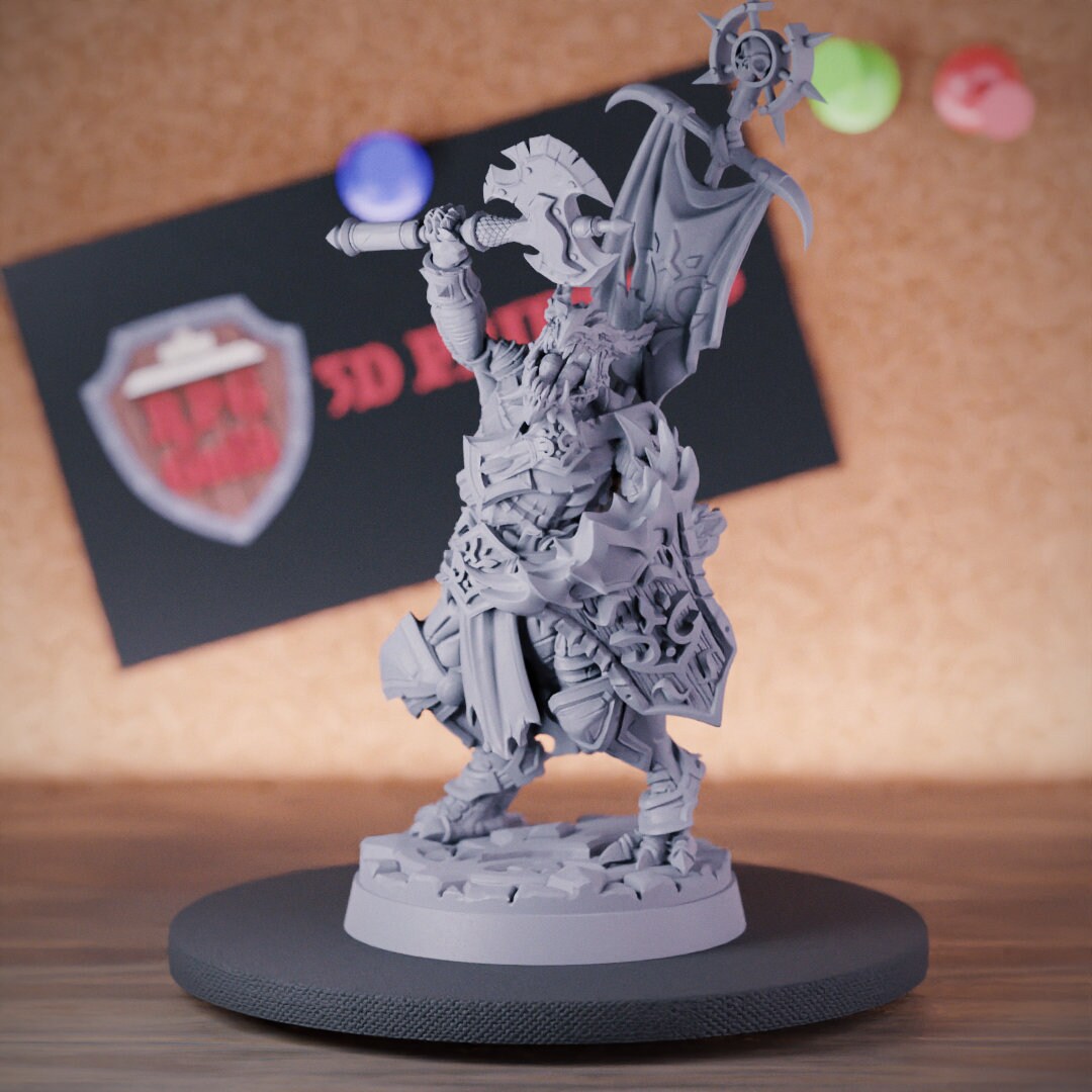 Dragonborn Barbarian Miniature Fighter Dungeons and Dragons Mini RPG ...