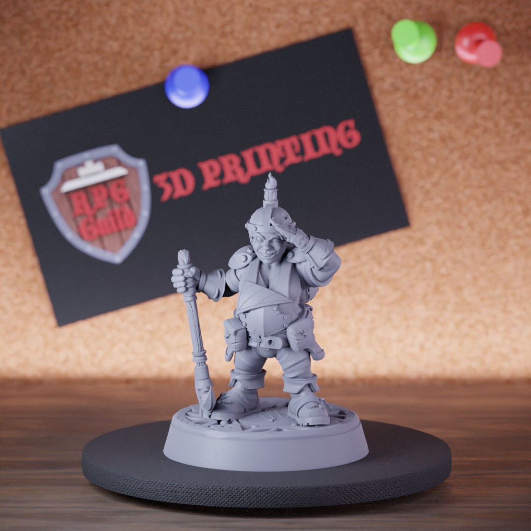 Female Dwarf Miner Miniature Dungeons and Dragons Mini RPG Tabletop ...