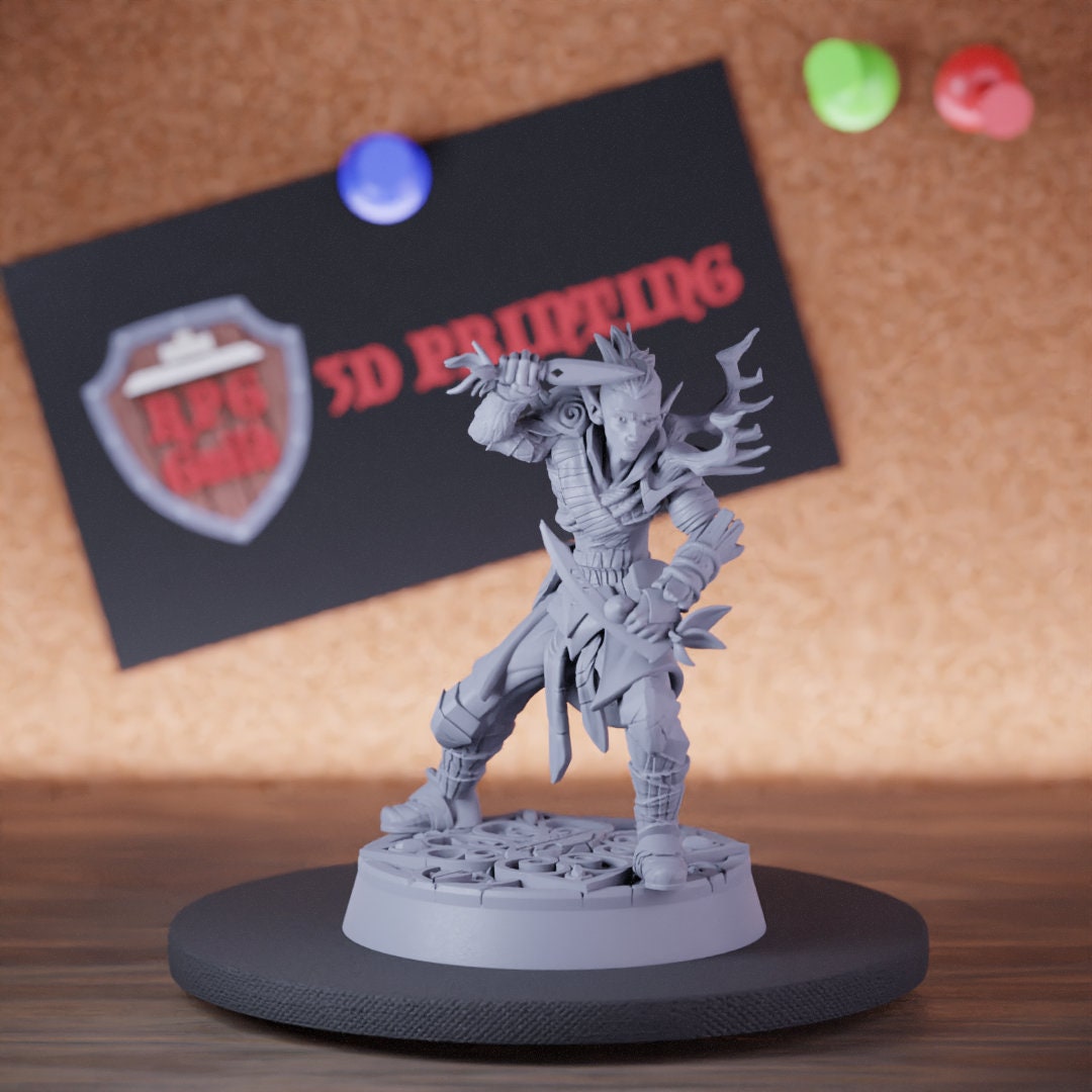 Elf Rogue Miniature Dagger Fighter Mini Dungeons and Dragons Mini RPG ...