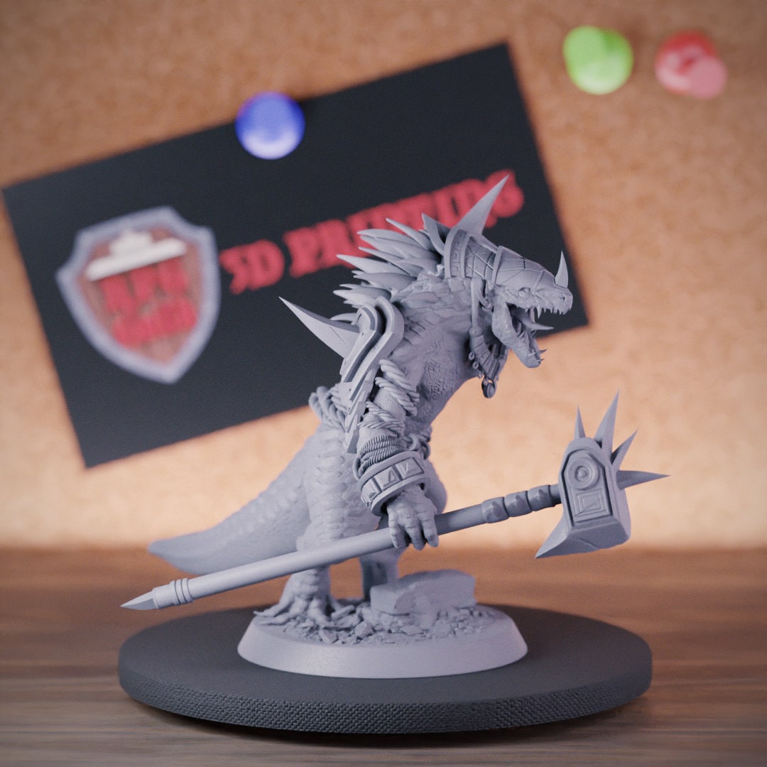 Lizardfolk Commoner Miniature Monster Dungeons and Dragons Mini RPG ...