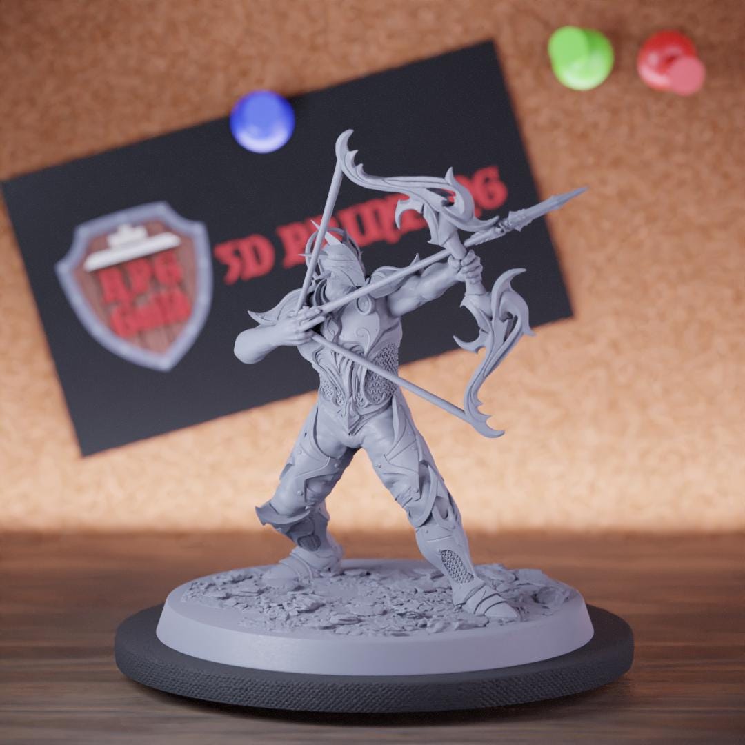 Sentinel Paladin Miniature Archer Knight Mini Dungeons and Dragons RPG ...