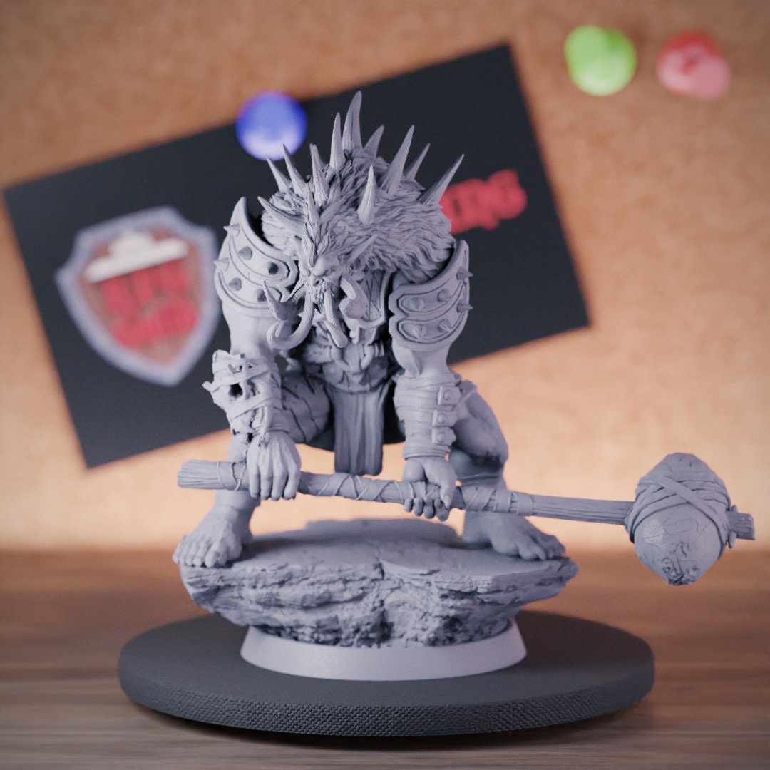 Mad Troll Fighter Miniature Monster Mini Dungeons and Dragons Mini RPG ...
