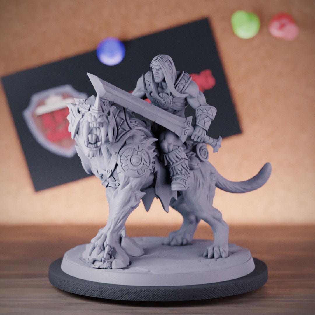 Barbarian Rider Miniature Dungeons and Dragons Mini RPG Tabletop ...