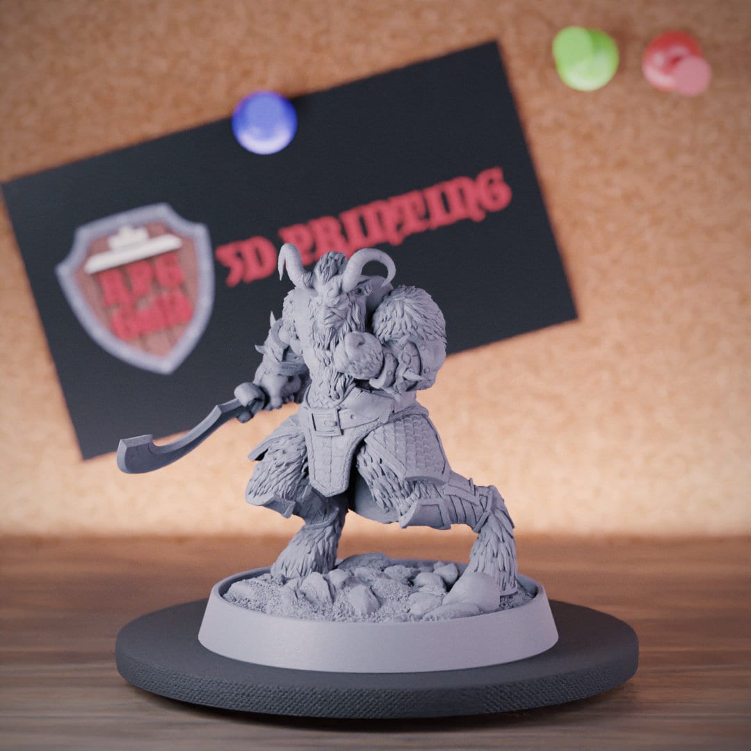 Satyr Warrior Miniature Fighter Fey Dungeons and Dragons Mini RPG ...