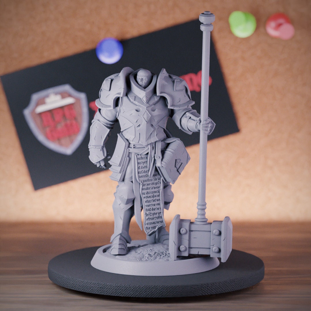Templar Guardian Miniature Paladin Cleric Dungeons and Dragons Mini RPG ...