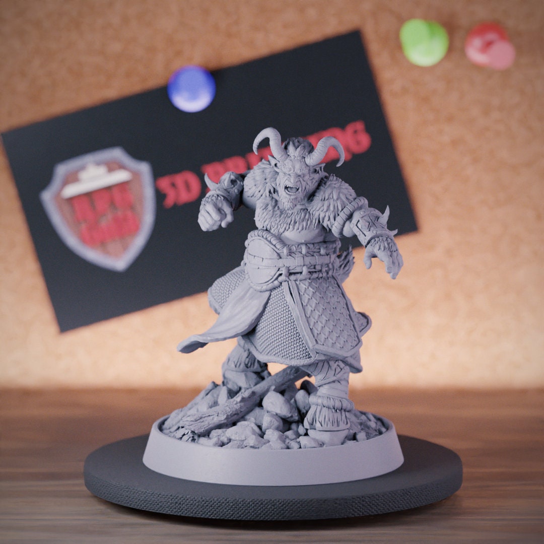 Satyr Monk Miniature Fey Brawler Dungeons and Dragons Mini RPG Tabletop ...