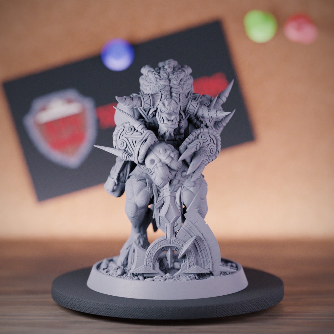 Tauren Tribal King Miniature Dungeons and Dragons Mini RPG Tabletop ...