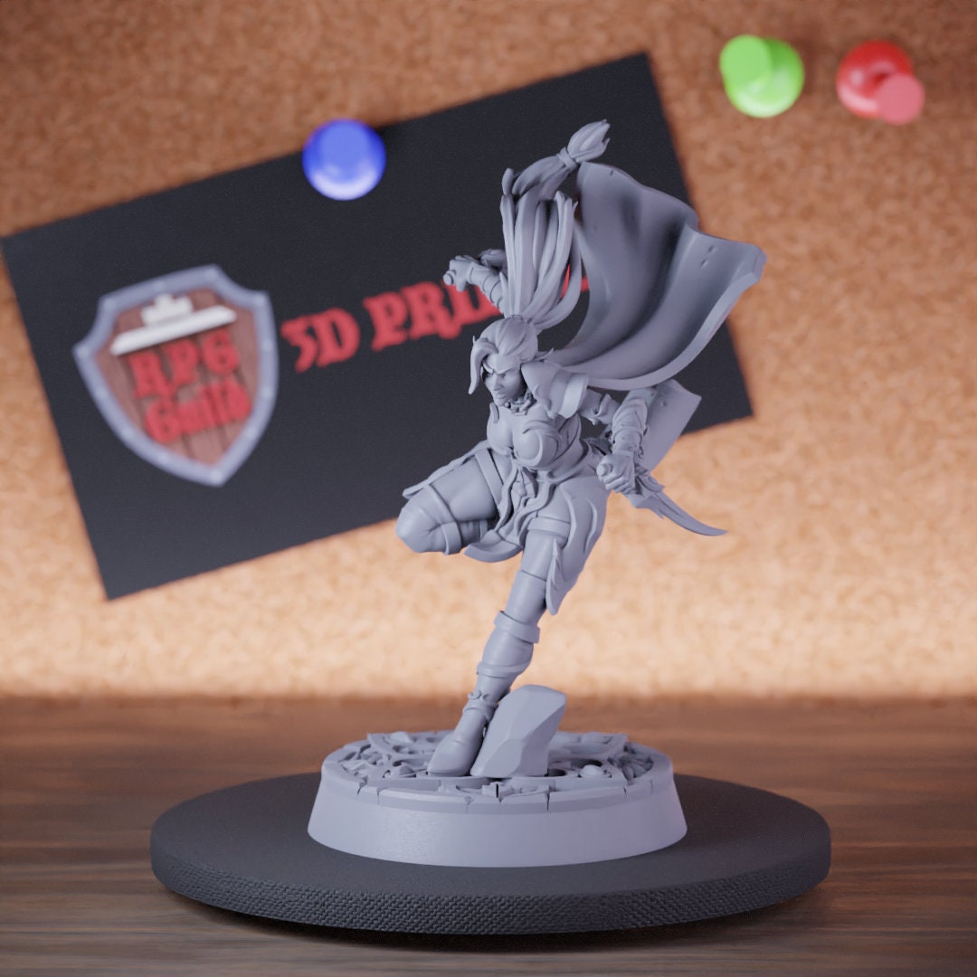 Female Elf Rogue Mini Dagger Fighter Miniature Dungeons and Dragons ...