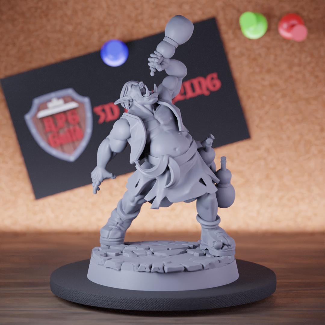 Drunk Orc Miniature Drunkard Warrior Mini Dungeons and Dragons RPG ...