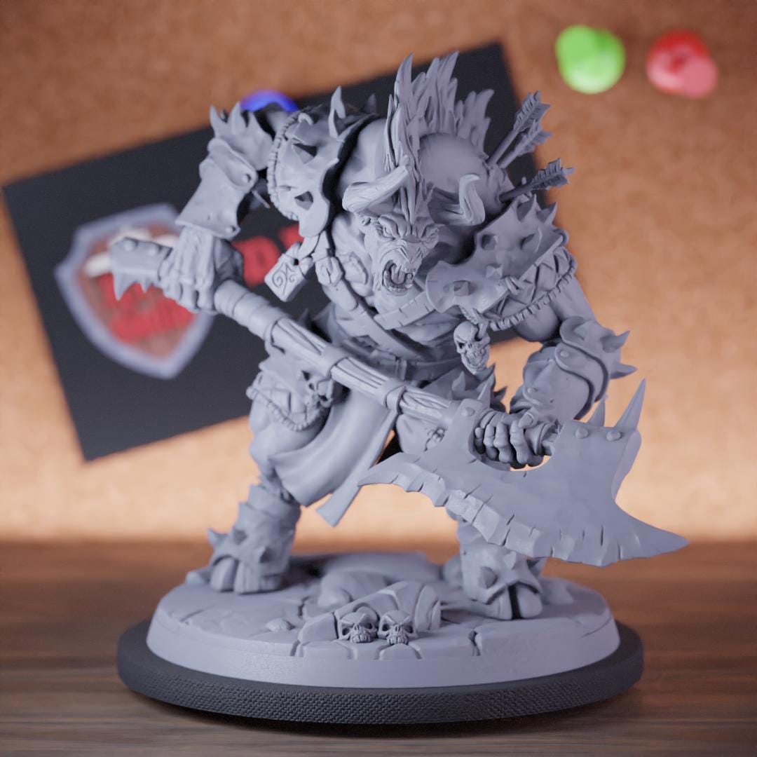 Chaos Minoc Miniature Minotaur Fighter Mini Dungeons and Dragons RPG ...