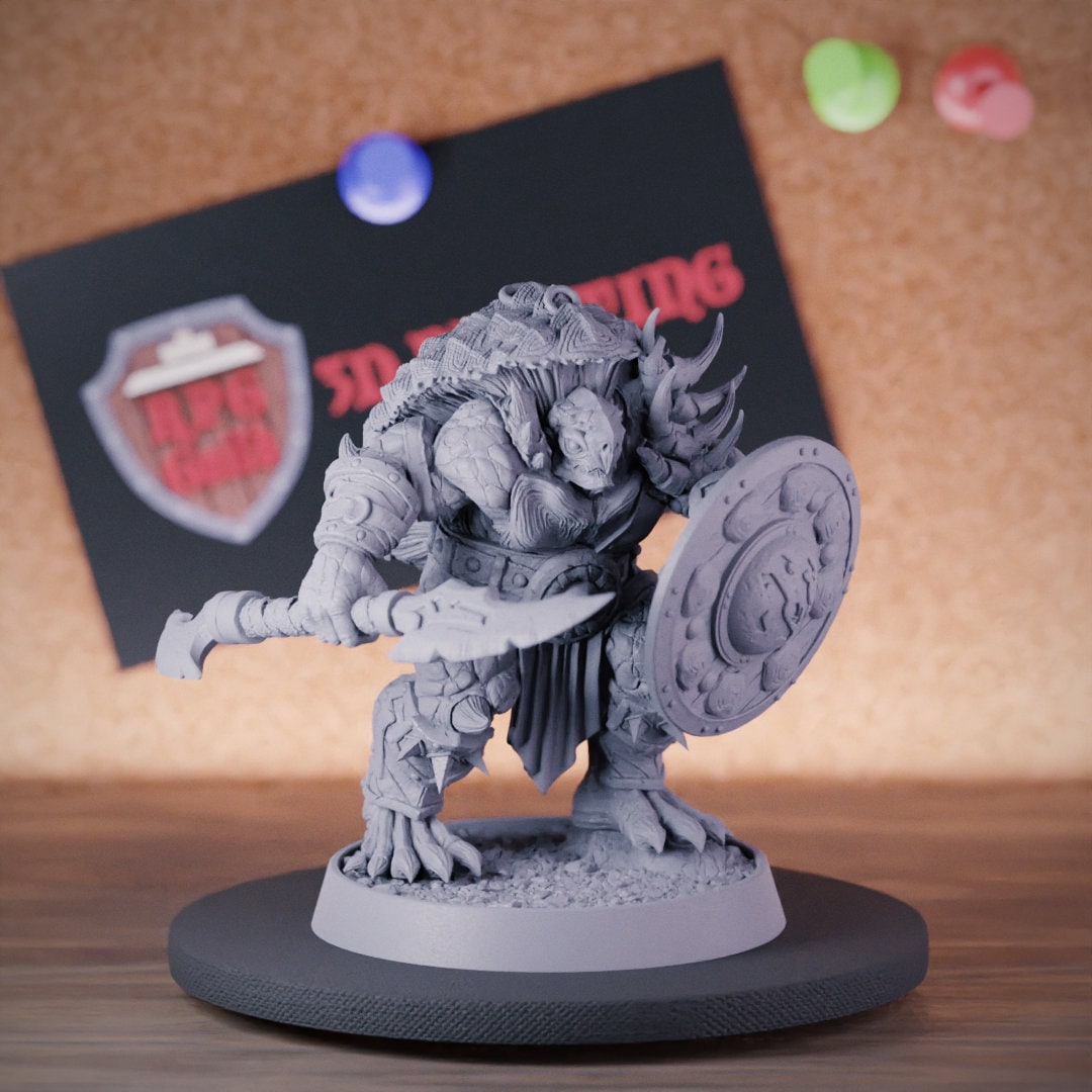 Barbarian Tortle Miniature Ninja Dungeons and Dragons Mini RPG Tabletop ...