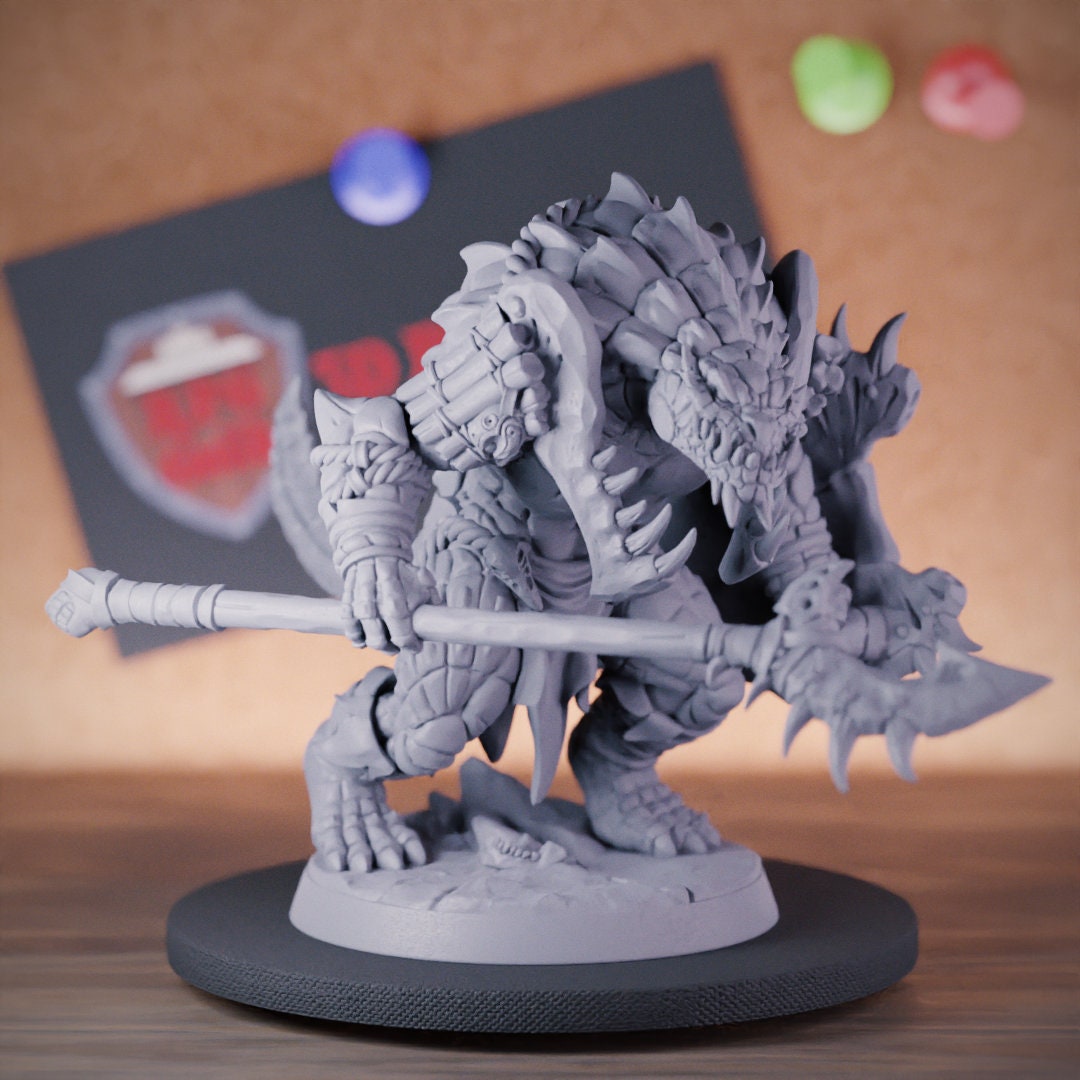 Lizardmen Hunter Miniature Dungeons and Dragons Mini RPG Tabletop ...