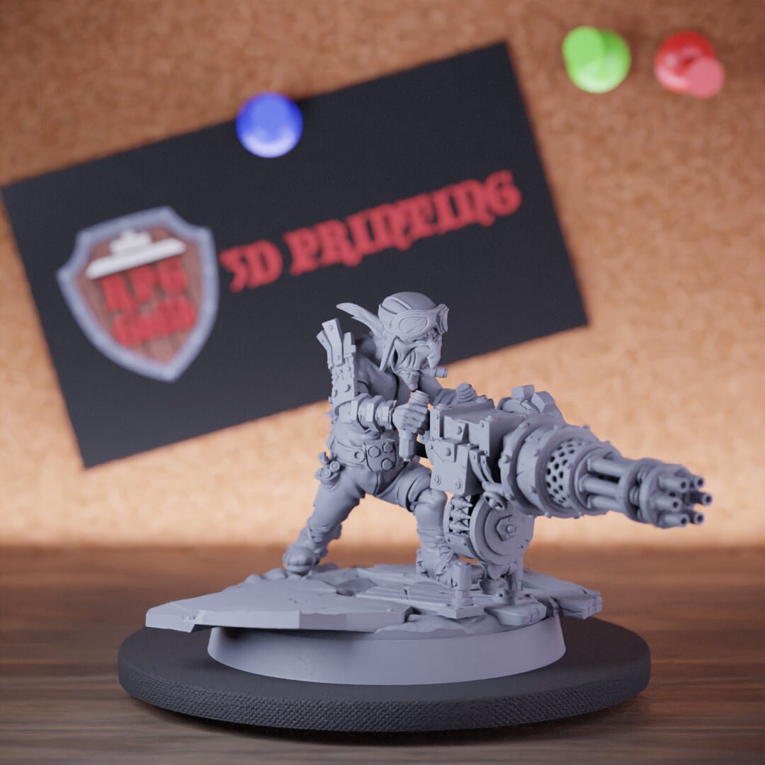 Goblin Brigadiers Miniature Machine Gun Mini Dungeons and Dragons RPG ...