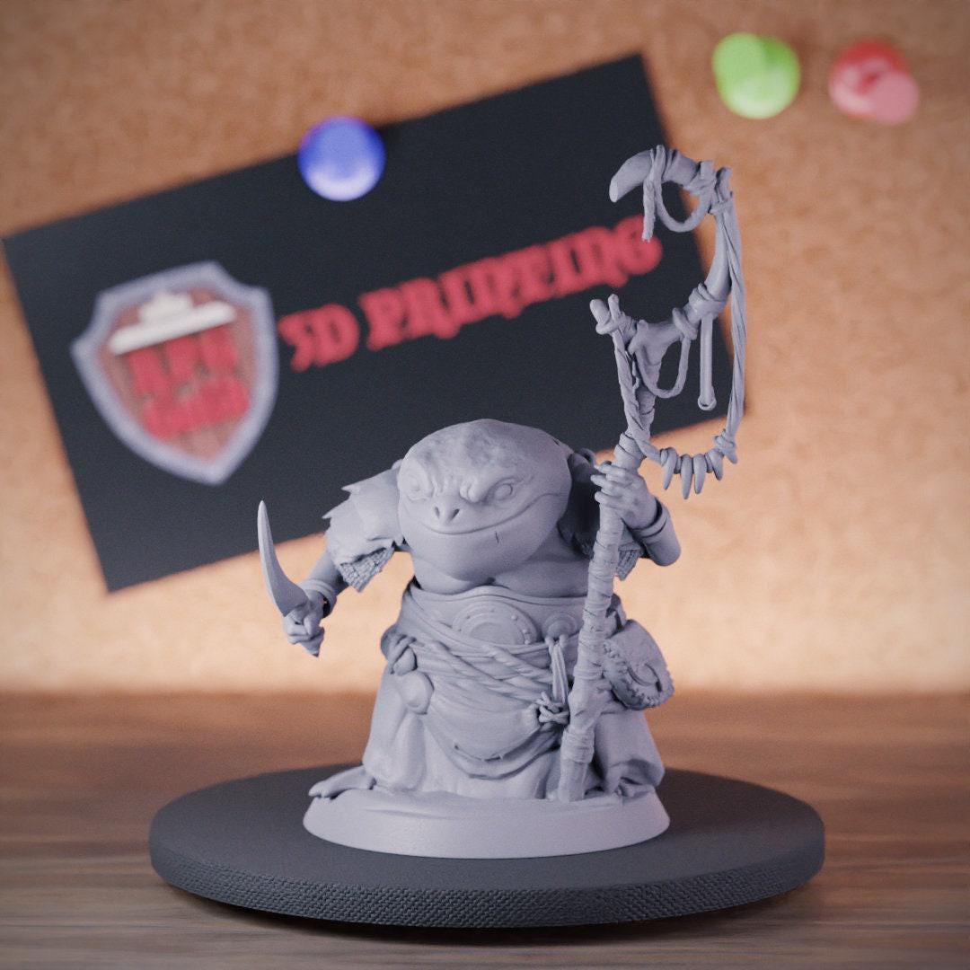 Frogfolk Fighter Miniature Monster Barbarian Mini Dungeons and Dragons ...