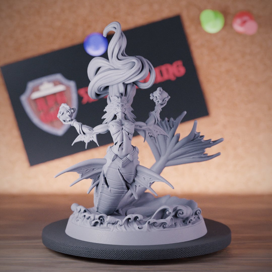 Merfolk Umberlee Sorcerer Miniature Poseidon Mermaid Dungeons and ...