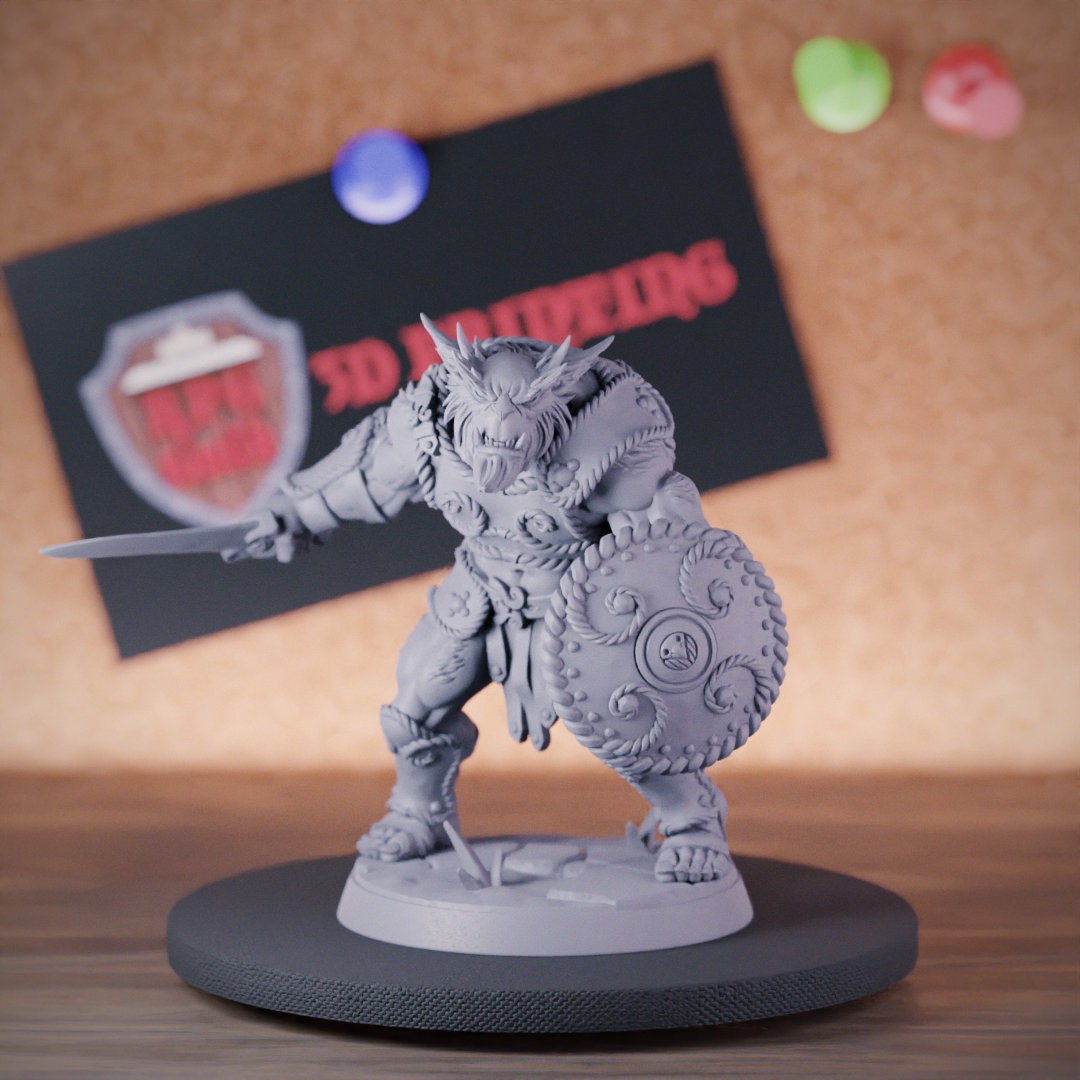 Bugbear Fighter Miniature Barbarian Warrior Dungeons and Dragons Mini ...