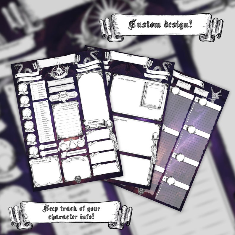 Dnd 5e Character Sheet Warlock Printable and Fillable PDF D&D 5e - Etsy