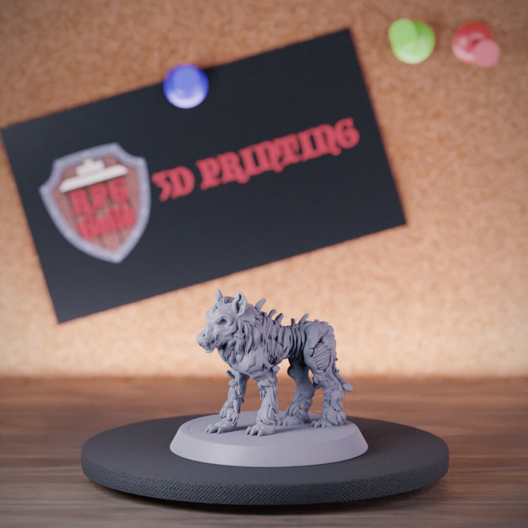 Hellhound Summoned Fiend Miniature Undead Demon Dungeons and Dragons Mini RPG Tabletop Miniature ...