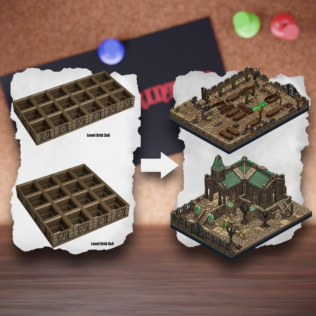 Modular Graveyard Terrain Tiles | Cemetery Necropolis Blocks | Crypt ...