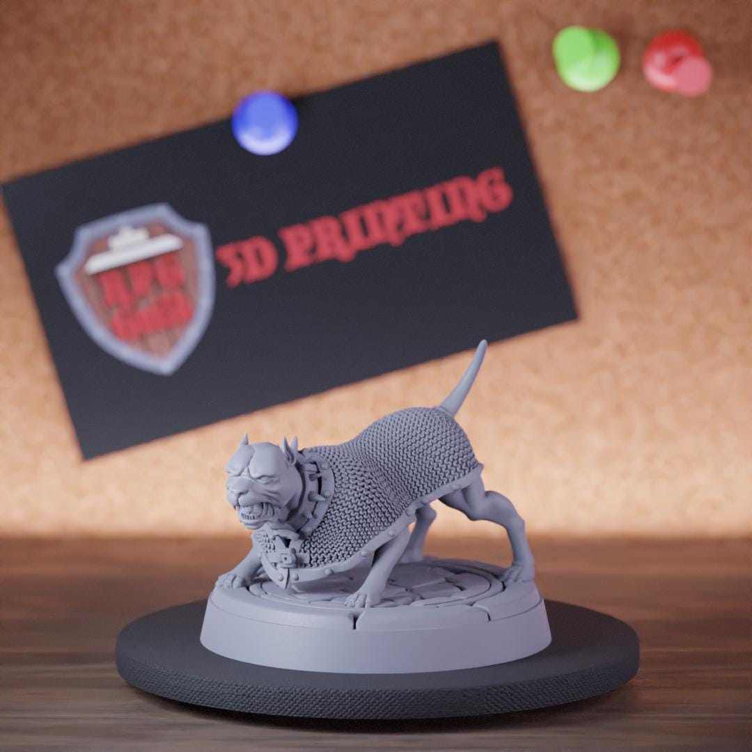 Lyrian Pitbull Dog Miniature | 28mm-38mm | Resin 3D Printed D&D ...