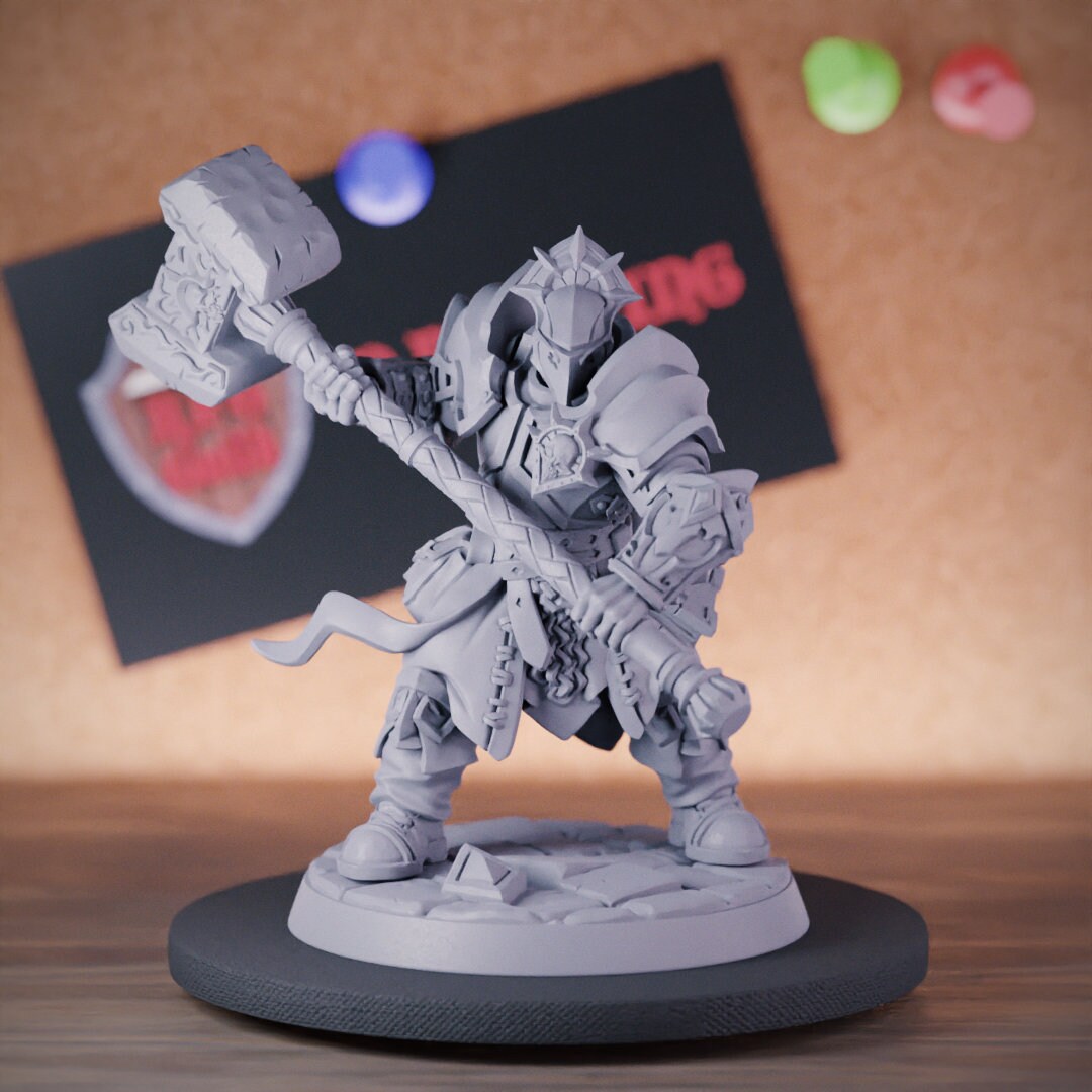 Paladin Templar Miniature Cleric Dungeons and Dragons Mini RPG Tabletop ...