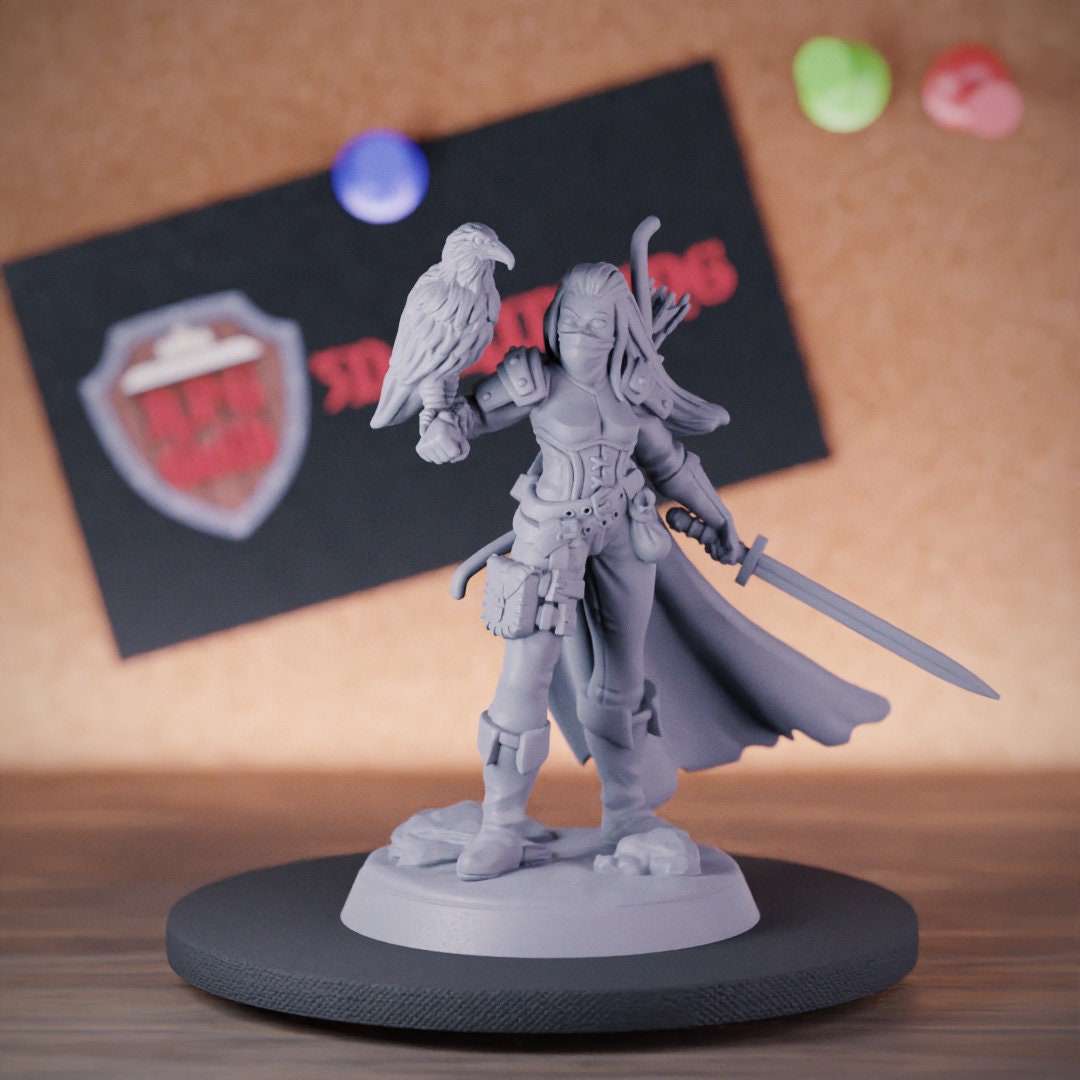 Female Ranger Miniature Dungeons and Dragons Mini RPG Tabletop ...