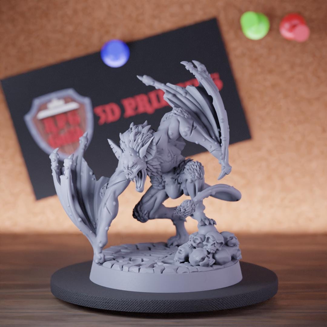 Angry Gargoyle Miniature Night Beasts Mini Dungeons and Dragons RPG Tabletop Miniature Dnd ...