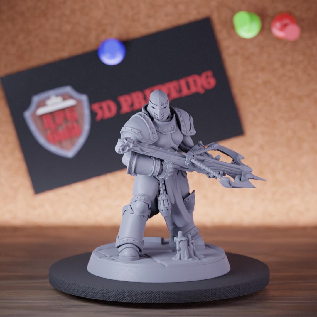 Crossbow Female Knight Miniature Fighter Mini Dungeons and Dragons Mini ...