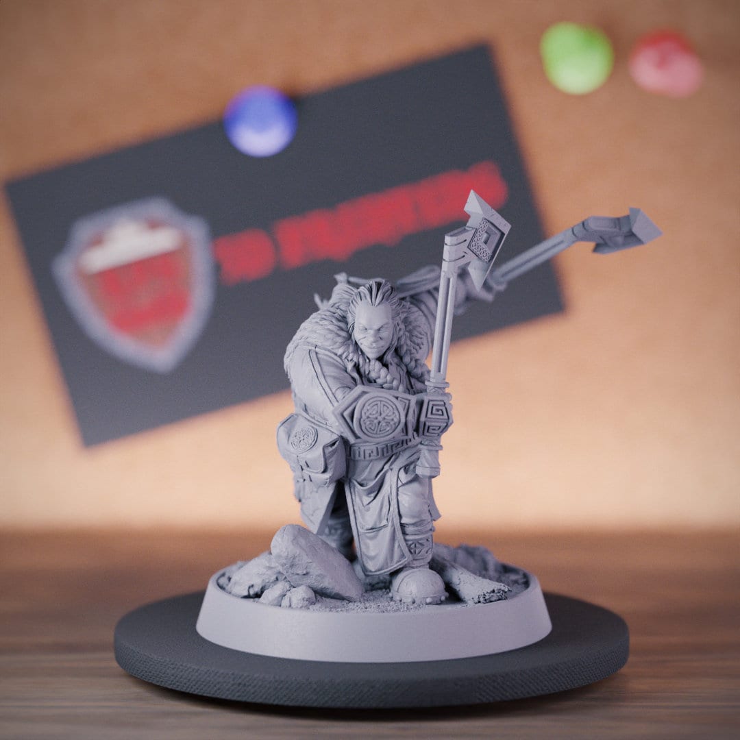 Dwarf Female Miniature Fighter Mini Dungeons and Dragons Mini RPG ...