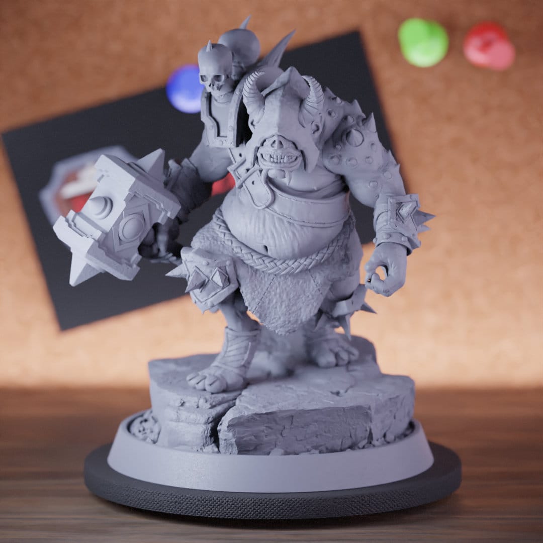 Ogre Miniature Barbarian Boss Dungeons and Dragons Mini RPG Tabletop ...