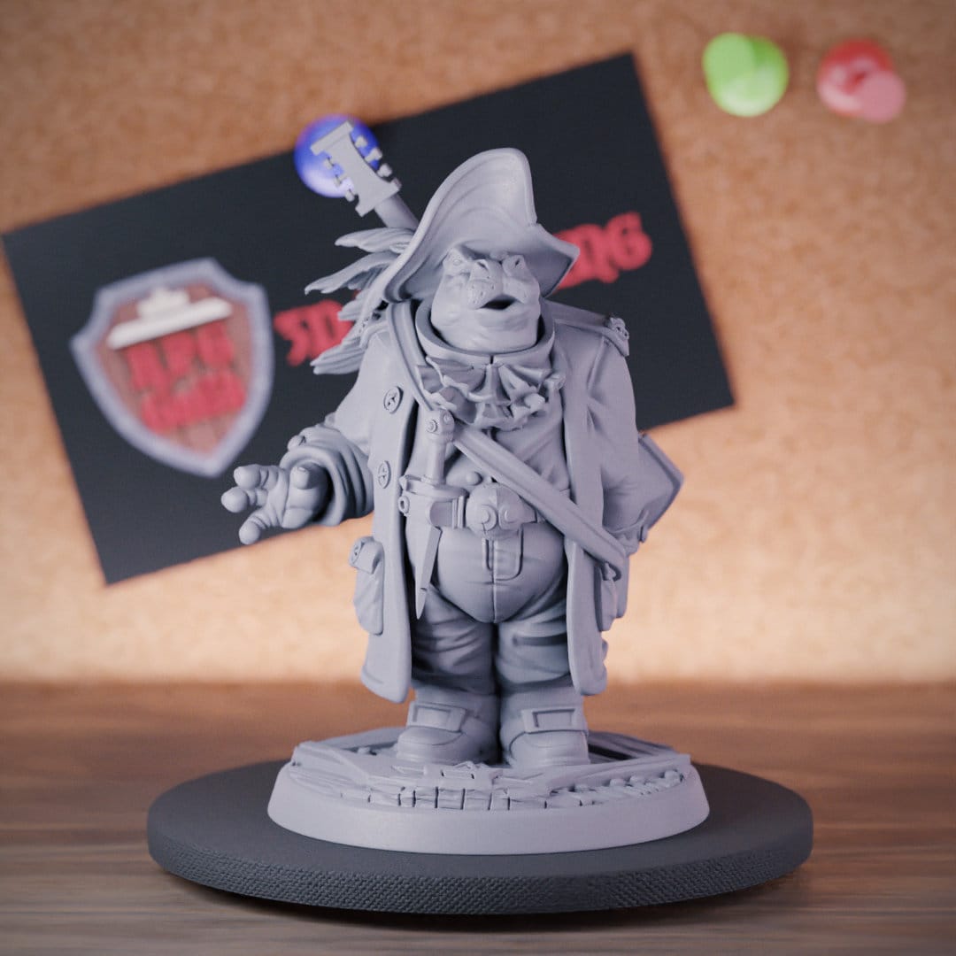 Giff Bard Admiral Miniature Hippo Dungeons and Dragons Mini RPG ...