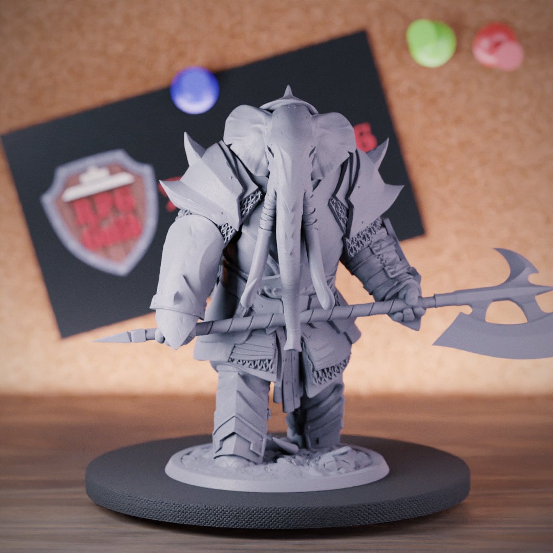 Loxodon Warrior Miniature Monstrosity Mini Dungeons And Dragons Mini Rpg Tabletop Miniature Dnd 