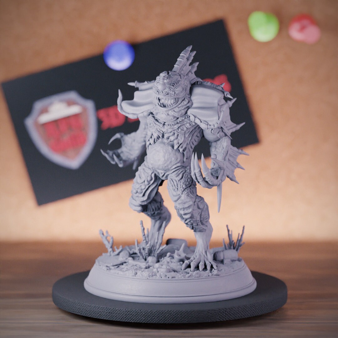 Giant Murloc Monster Miniature | 28mm 32mm 38mm 75mm | Resin 3D Printed ...
