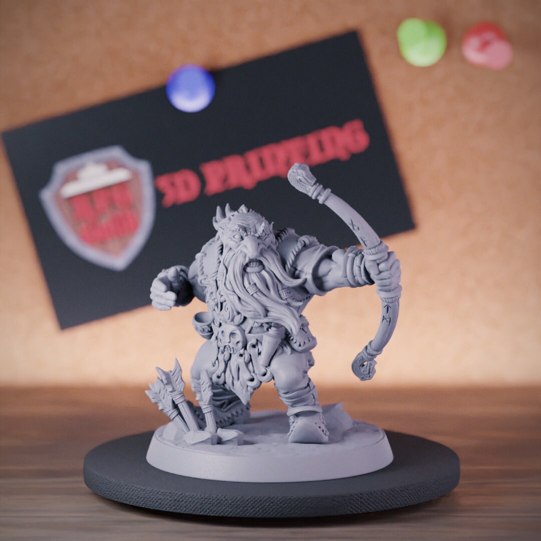 Dwarf Archer Miniature Dungeons and Dragons Mini RPG Tabletop Miniature ...