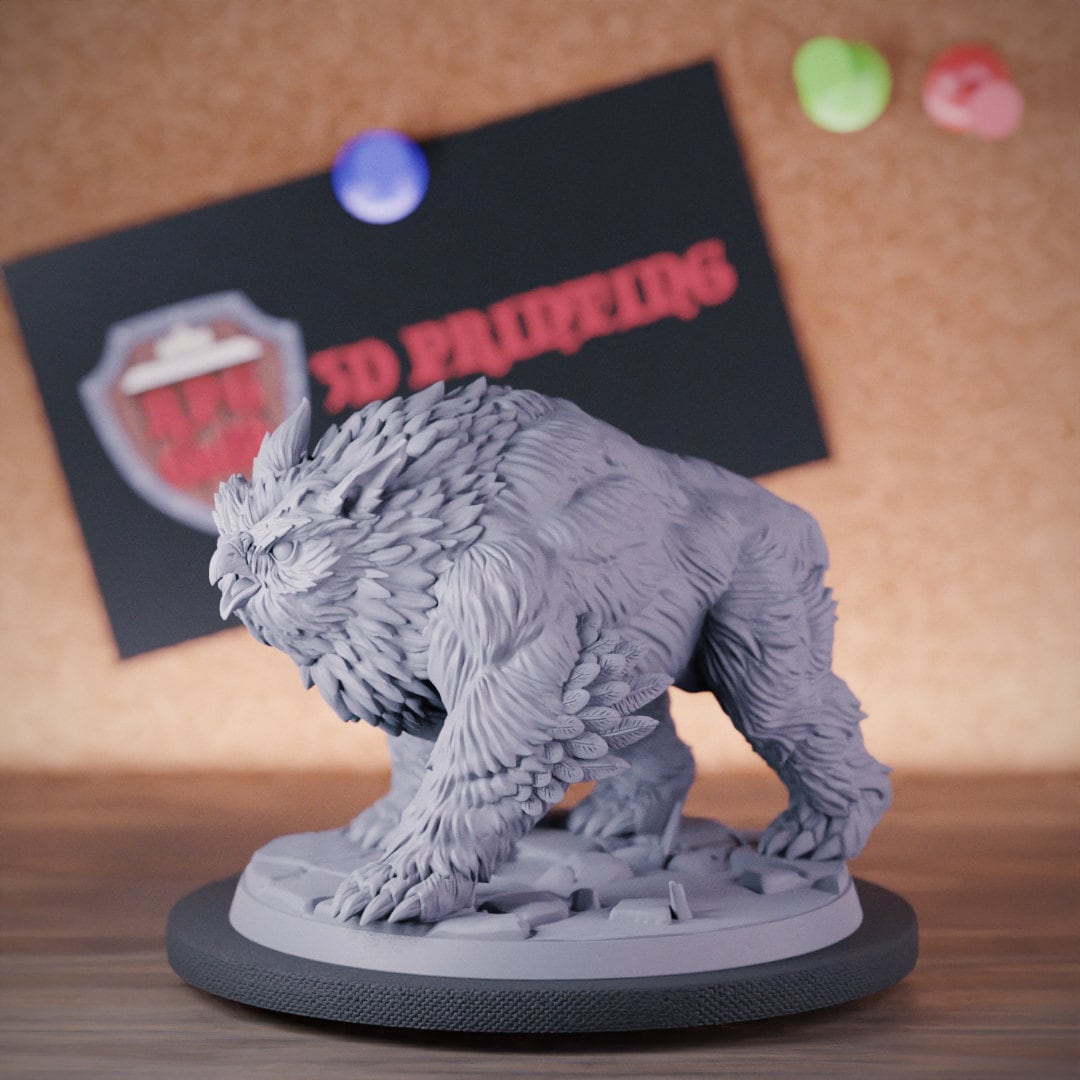 Owlbear Druid Beast Form Miniature Forest Monster Dungeons and Dragons ...