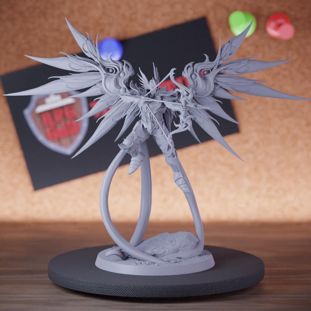 Celestial Warrior Miniature Archangel Archer Dungeons and Dragons Mini ...