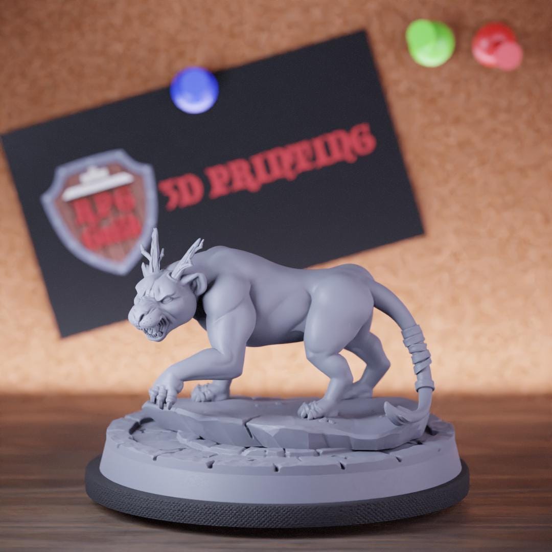 Liontex Puma Beast Miniature | 28mm-38mm | Resin 3D Printed D&D ...