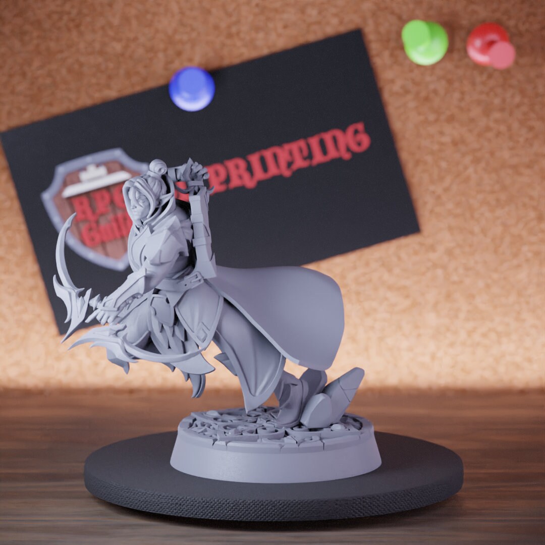 Elf Warrior Miniature Forest Archer Mini Dungeons and Dragons RPG Tabletop Miniature Dnd ...