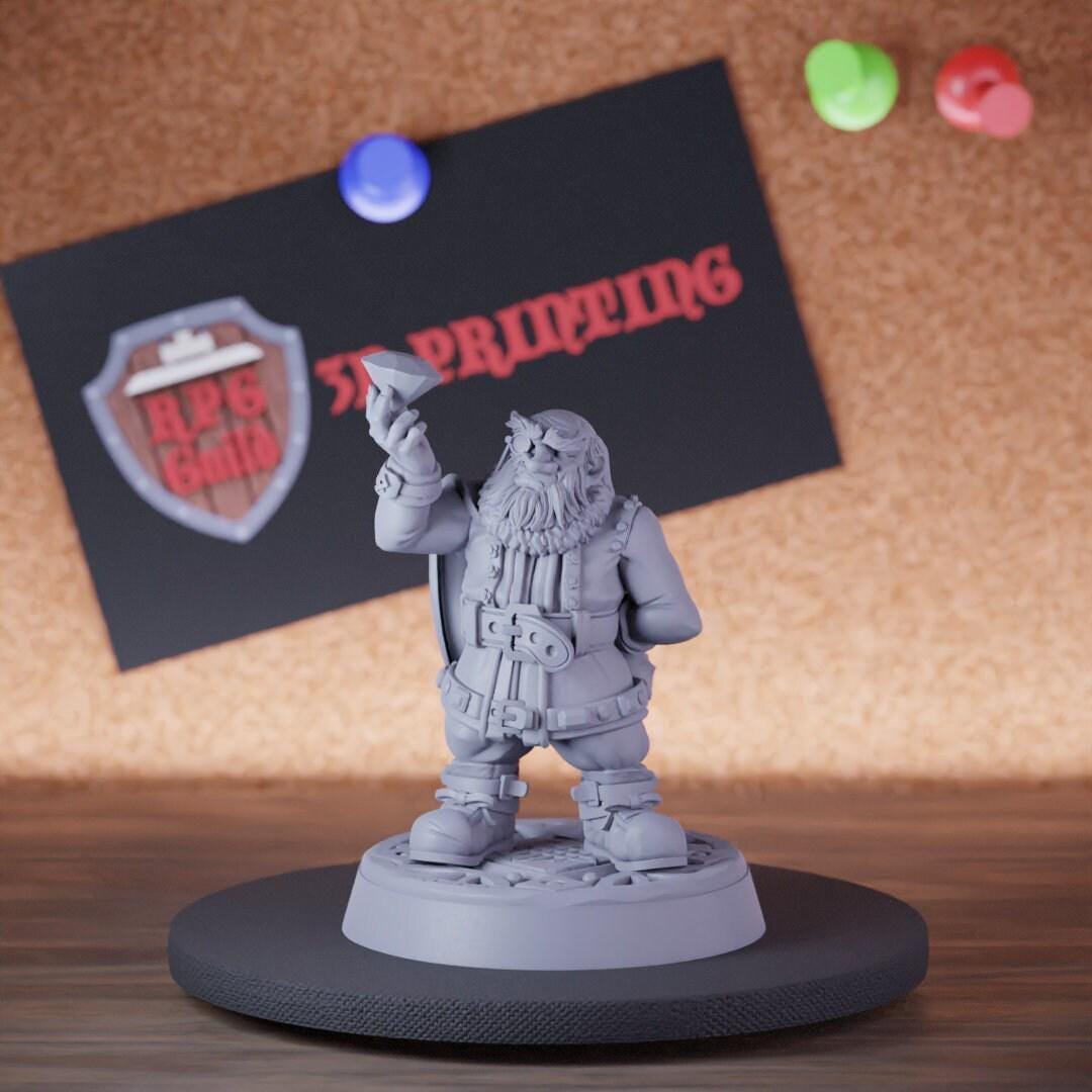 Dwarf Trader Jeweler Miniature Dungeons and Dragons Mini RPG Tabletop ...