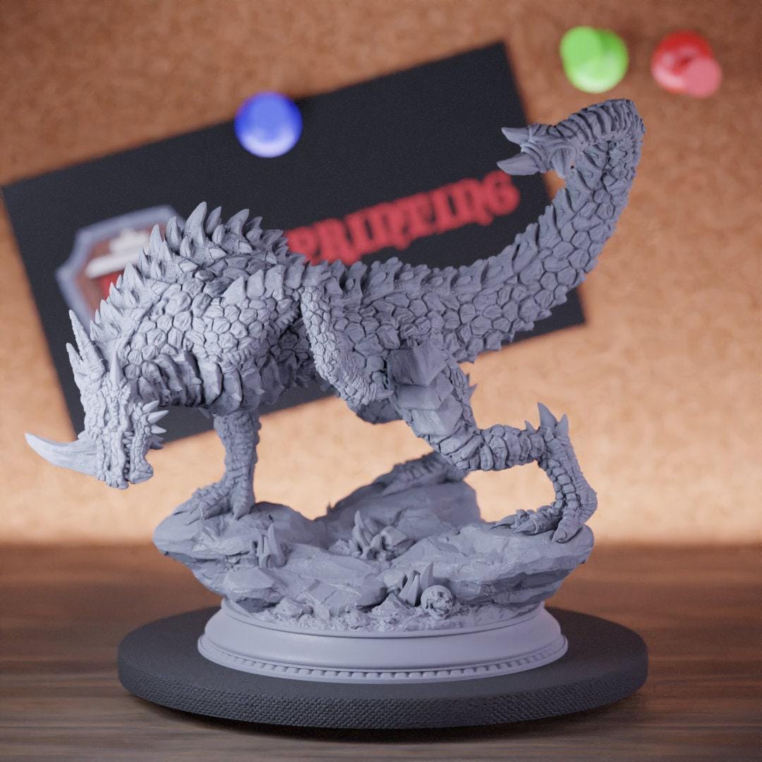 Dino Monster Lizard Miniature | 28mm-75mm | Resin 3D Printed D&D ...