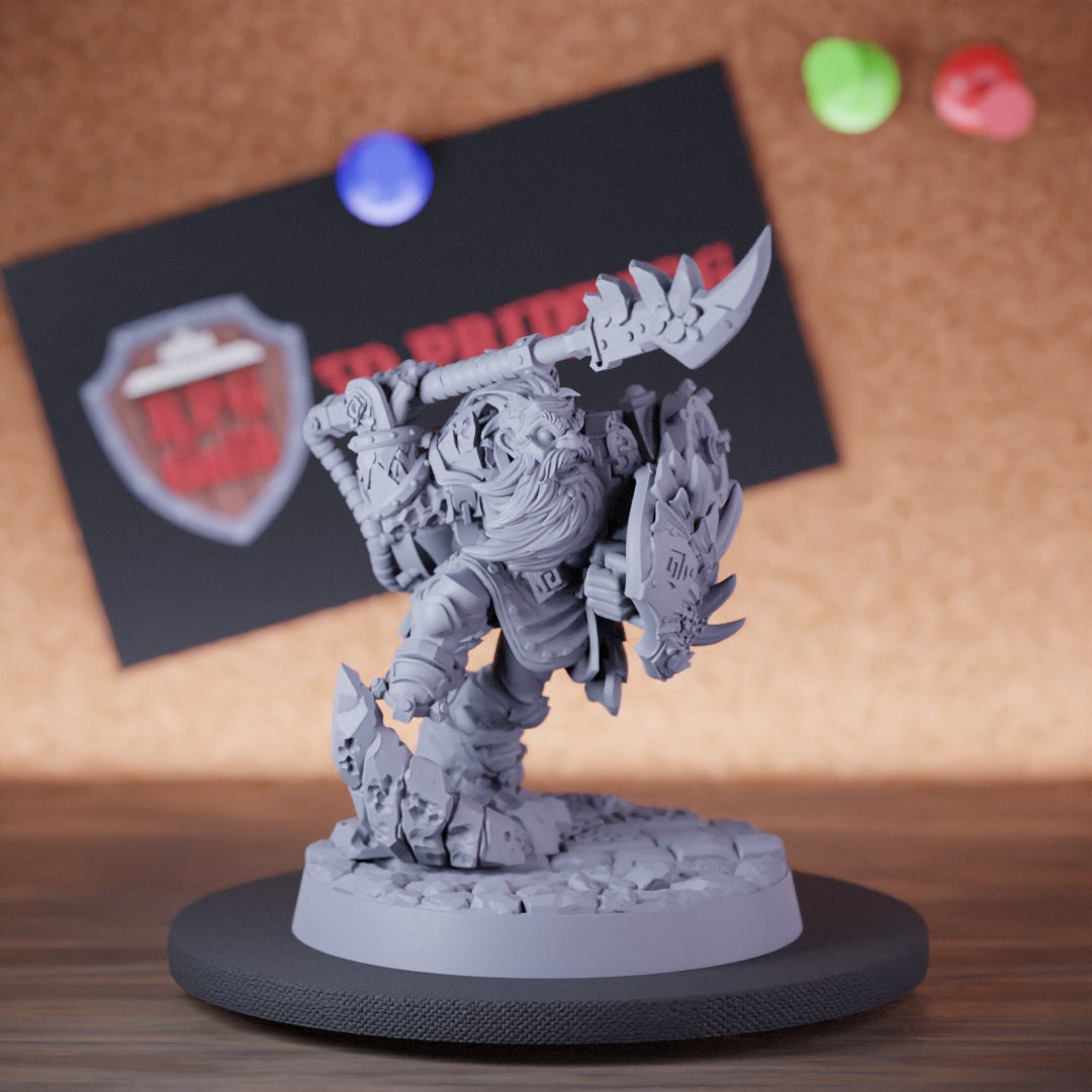 Dwarf Spear Fighter Miniature Mine Defender Mini Dungeons and Dragons ...