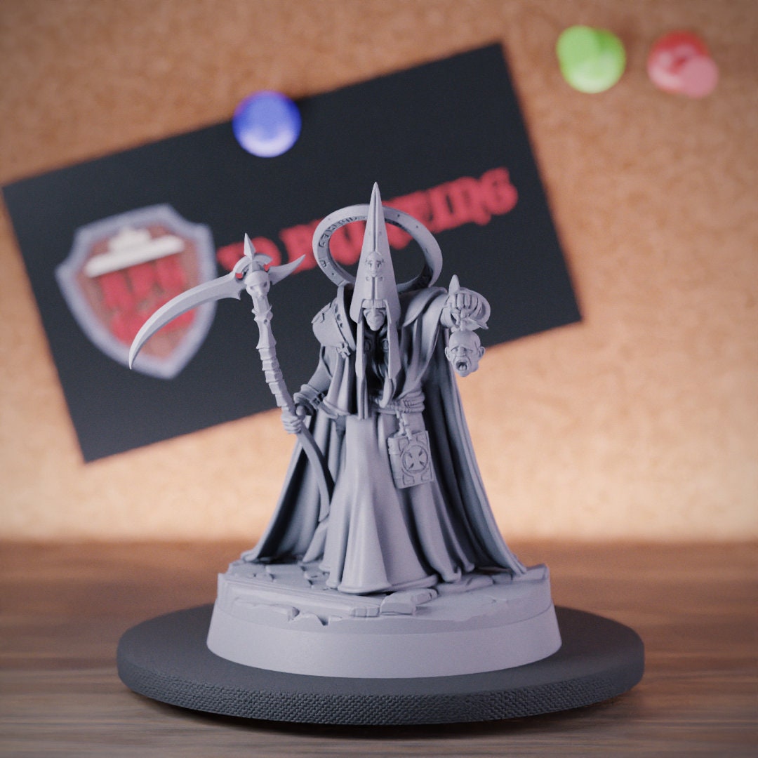 Warlock Reaper Priest Miniature Crusader Dungeons and Dragons Mini RPG ...