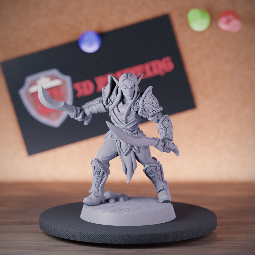 Elf Rogue Miniature Alfar for Dungeons and Dragons Mini RPG Tabletop ...